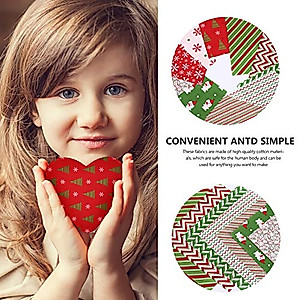 20pcs Christmas Cotton Fabric Bundles Sewing Square Fabric Christmas Patterns Quilting Fabric Patchwork Precut Fabric Scraps for DIY Craft Christmas Party Supplies Random Style