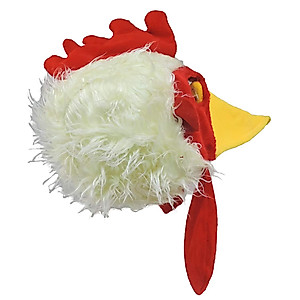 Jacobson Hat Company Chicken Rooster Plush Mask Hat, Red, Size Large