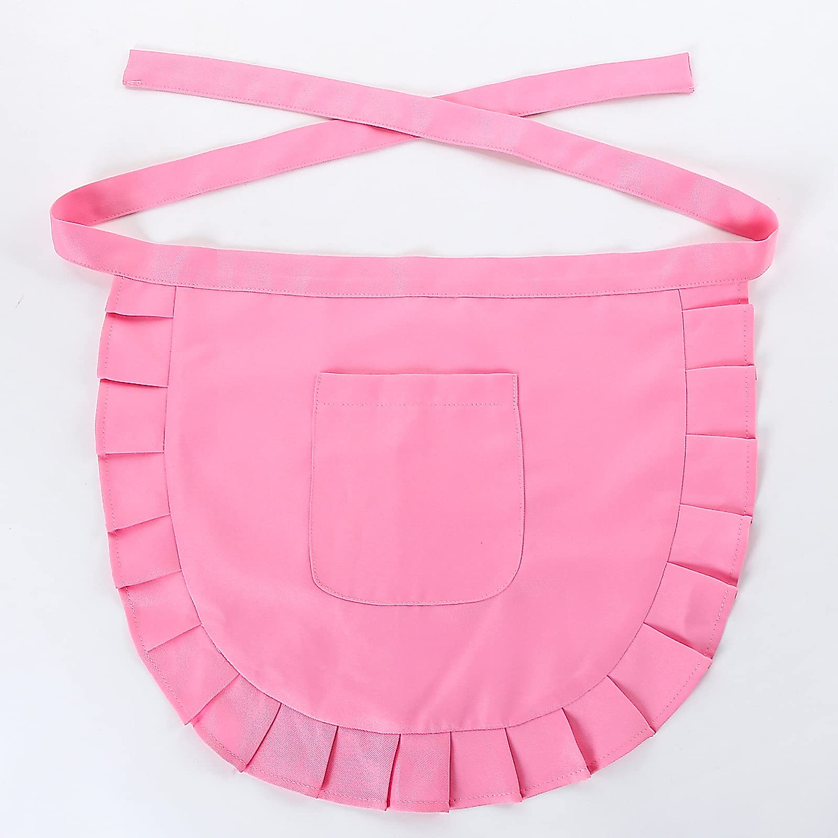 SUN2ROSE Girls Cosplay Waist Apron Tight Costume, Cotton Half Apron Kitchen Party Favors Also Fits for Kids Apron Cosplay (pink)