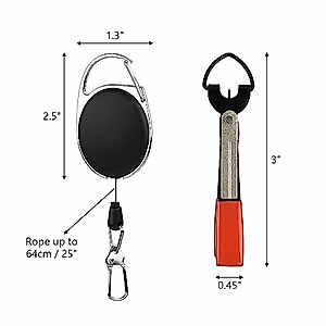 Cosmos Fishing Quick Knot Tying Tool Fly Fishing Nippers 4 in 1 Fly Line Clippers Hook Sharpener Hook Eye Needle Ket, Fly Fishing Knot Tying Kit with Zinger Retractor (Red)