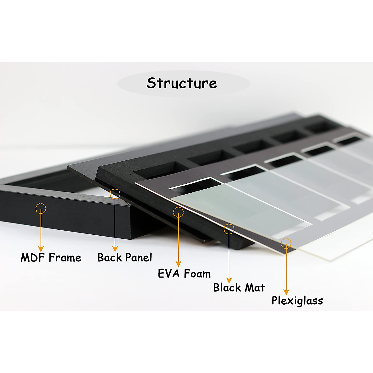 Bivitre Trading Card Display Frame - Wall Mount Baseball Card Display Case with UV Protection Magnetic Card Holder for 5 Standard Cards, Display for Basketball Football Hockey Pokemon MTG Yugioh