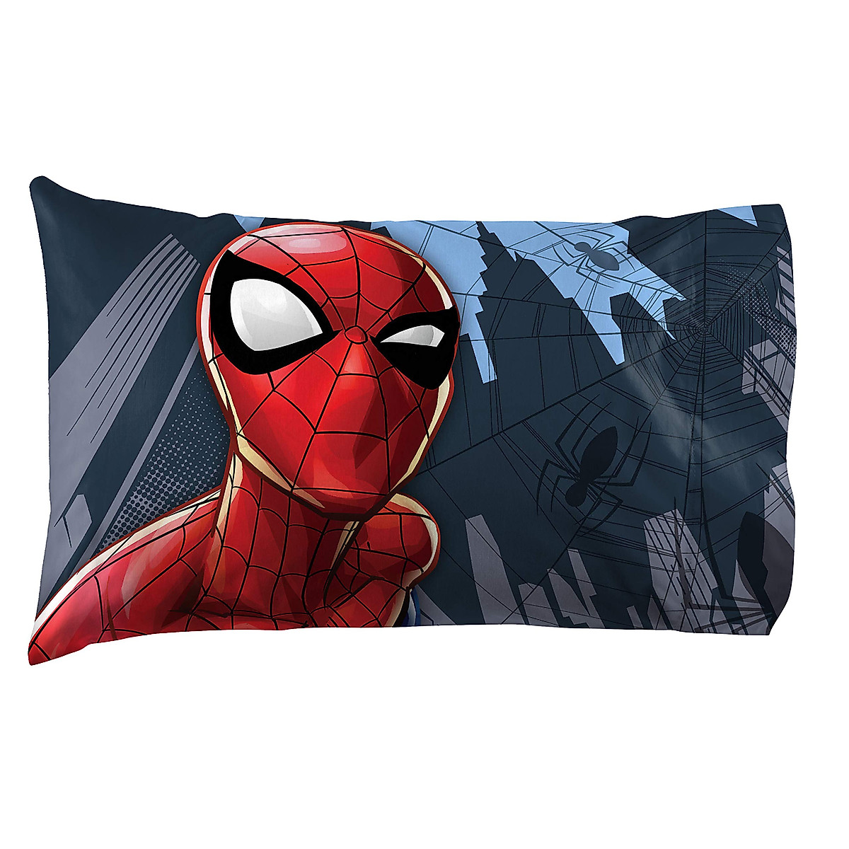 Jay Franco Marvel Spiderman Crawl Full Sheet Set - 4 Piece Set Super Soft and Cozy Kid’s Bedding - Fade Resistant Microfiber Sheets (Official Marvel Product)