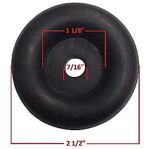 JQuad (4 Pack) 2.5" Trailer Ramp Door Bumper, Compatible with Truck Cargo Hatch - Round Rubber Bump Stops