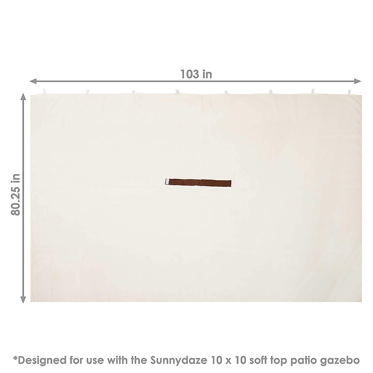 Sunnydaze Gazebo 4-Piece Sidewall Set - Outdoor 80 Inches Tall x 103 Inches Wide Polyester Fabric Gazebo Curtains Only - Provides Shade and Privacy - Replacement Sidewall Set - Cream