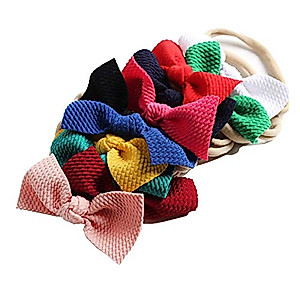 CellElection 30PCS Baby Nylon Headbands 3.75Inch Hair Bows Soft Nylon Hair Bands Hair Accessories for Baby Girls Newborns Infants Toddlers