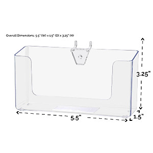 Marketing Holders 2 Pack Pegboard Postcard Holder for 5 Inch Wide Printed Advertisement Materials Space Saving Clear Acrylic Display Rack in Retail Stores and Offices No Assembly Required