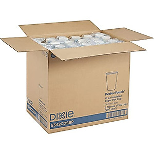 Dixie PerfecTouch 12 oz. Insulated Paper Hot Coffee Cup by GP PRO (Georgia-Pacific), Coffee Haze, 5342CDSBP, 160 Cups Per Case, Coffee Haze Design