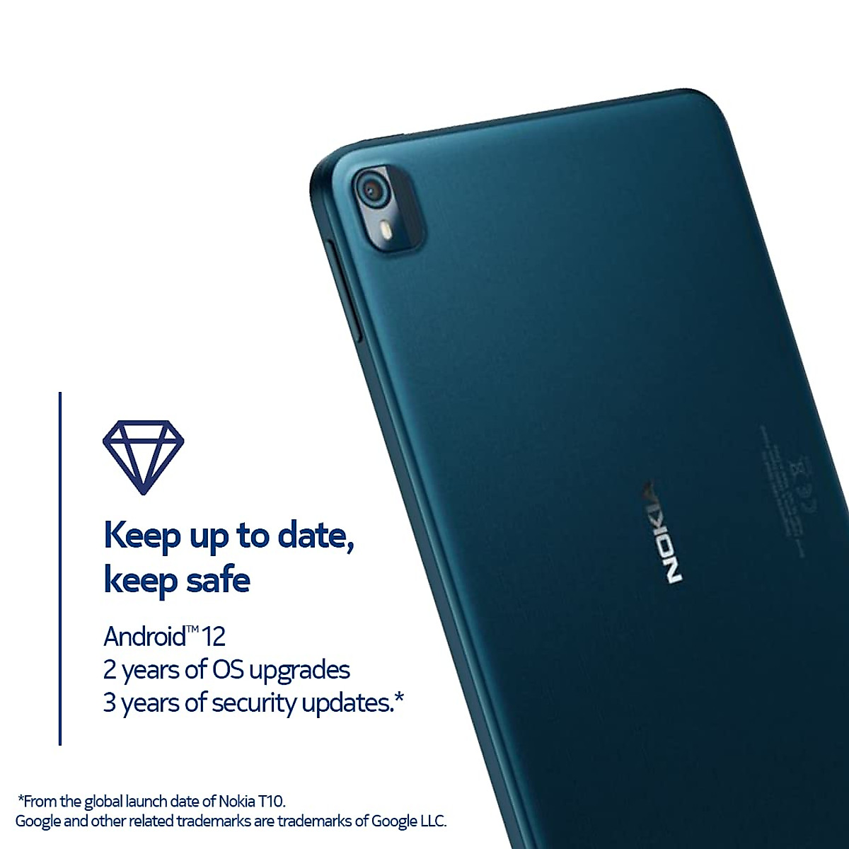 Nokia T10 | Android 12 | 8-Inch Screen | Tablet | US Version | 4/64GB | 8MP Camera | Ocean Blue