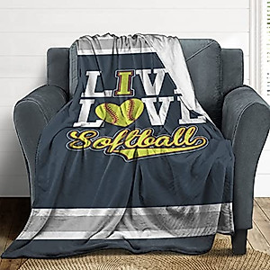 Feim-AO Ive Love - Softball Home Blanket Anti-Static Nap Blanket Luxury Velvet Fleece Blanket Thermal Throw Sleeping Blankets for Sofa Bed Couch