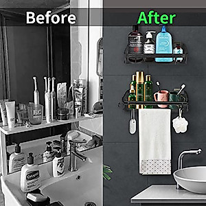 Detoypapa Shower Caddy,2 Pack Bathroom Shower Organizer with Soap Holder Drill-Free Adhesive Shower Shelves for Bathroom Shower Storage