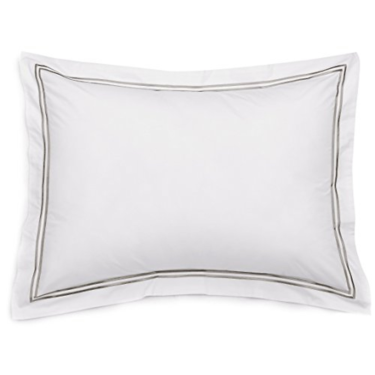 Amazon Brand – Pinzon 400-Thread-Count Egyptian Cotton Sateen Hotel Stitch Sham - Standard, Silver Grey