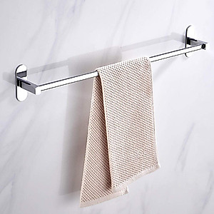 NERDOH Fast Drying Adhesion Easy to fit Bath Towel Easy tSUS304 Stainless Steel Chrome-Plated White Free Perforation Installation Kitchen Bathroom Wall Hanging Towel Rack-Length 70CM