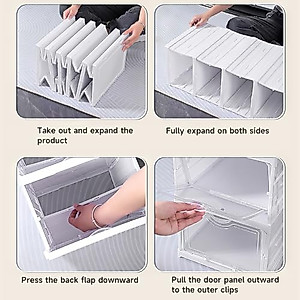 James&Jesse Shoe Organizer Storage Box, Portable Folding Shoe Rack for Closet with Magnetic Clear Door,Large Sneaker Cabinet Bins All-in-one Sturdy Easy Assembly ，Up to size 11 (3)