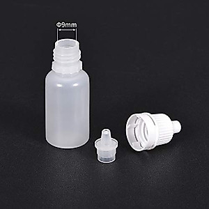 uxcell Plastic Dropper Bottles, 10ml/0.34 oz Empty Squeezable Dropper Bottle with Cap, Pack of 24
