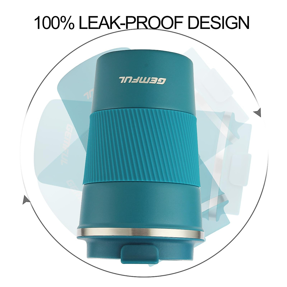 GEMFUL To Go Coffee Mug with Lid 13 oz Insulated Cups Spill Proof Travel Tumbler Leak Proof Vacuum Stainless Steel Reusable for Hot Cold Drinks Women Men (Blue)