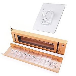 EINFAGOOD Large Traceless Adhesive Hook, Strong Wall Hook, Sticky Hook Suitable for Kitchen, Bathroom, Bedroom, Office (Transparent 10 Pcs)