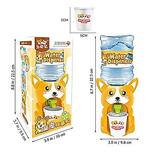 LUOZZY Mini Water Dispenser for Kids Lovely Cartoon Piggy Frog Water Machine Kids Drinking Water Fountains Toys for Kids (Corgi)