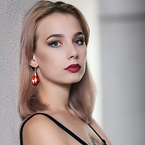 12 Pairs Dangle Earrings Set for Women Crystal Dangle Drop Earrings Rainbow Crystal Earrings for Girls (Basic Style)