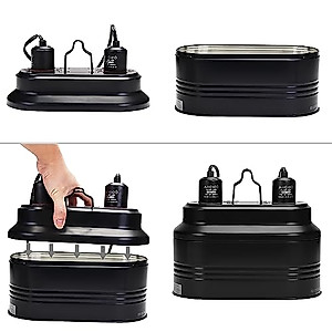 Aiicioo Dual Reptile Light Fixture - Bearded Dragon Light Fixture Double Reptile Heat Lamp Dome Max 160 Watt Terrarium UVB Reptile Light for Turtle Tank Vivarium Hermit Crab