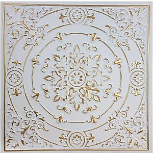 TD18 Arctic Sun Faux Tin Glue up, Drop in Ceiling Tile , Pack of 10 2'X2' Tiles. Covers 40 sq.ft. Easy to Install, Great for DIY Projects, Ideal for Restaurants, Beauty Salons Ceilings