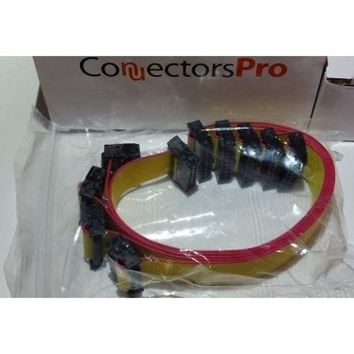 Pc Accessories - Connectors Pro 5-Pack 8" FC F/F IDC 16P Yellow Flat Ribbon Cable, 8 Inches 20cm Length with 2.54mm 16 Pins Female to Female Connector