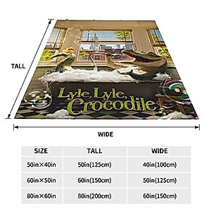 sunmond Crocodile Blanket Ultra-Soft for Couch Bed Warm 50''x40'' Fleece Plush Throw Blanket Suitable for All Season, Black