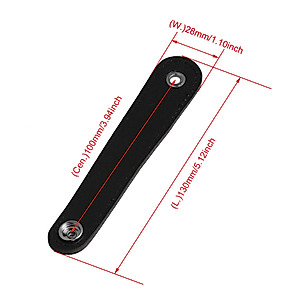 Yibuy Black Faux Leather Adjustable Accordion Bellows Straps with Buckles for Bass Accordion Pack of 2