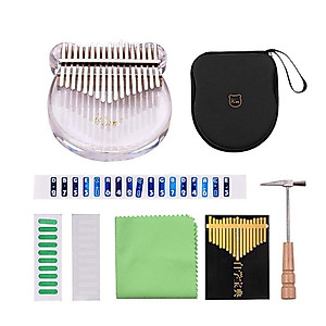 Kimi Crystal Thumb Piano Kalimba Transparent Crystal Bear Model 17 key Beginner Finger Piano