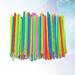 DOITOOL 50pcs Straws Drinking Straw Straw Disposable Spoon