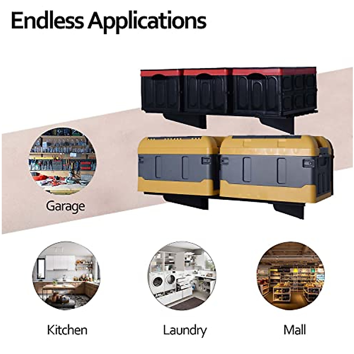 TPSHKE 2 Pack 36in x 15.7in Garage Wall Shelving, 700 lbs Heavy Duty Wall Mounted Floating Shelves, 6 ft