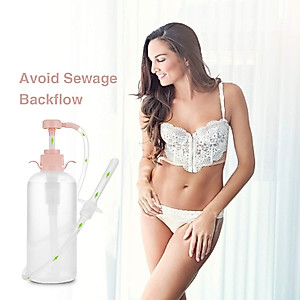 Vaginal Douche for Women Vaginal Cleansing System 600 ml Douche Cleaner Anal Douche Cleaning Kit Capacity with 3 Nozzles