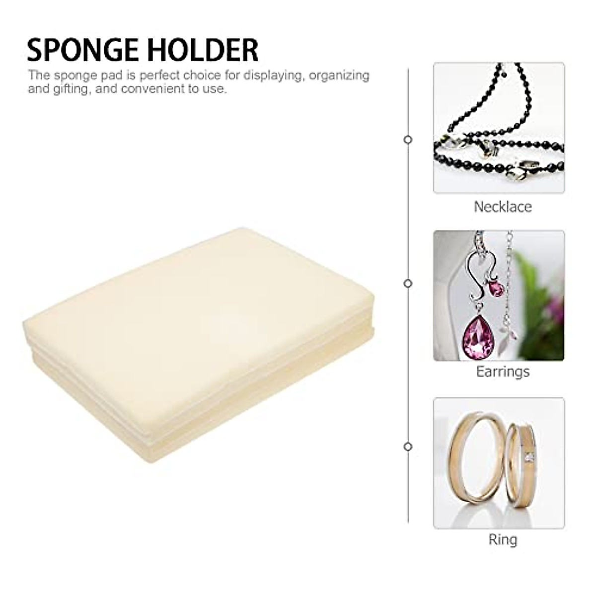 Cabilock 4pcs Box jewelry box pad jewelry tray insert showcase dsiplay insert jewelry display for selling jewelry showcase pads jewelry insert pad foam insert jewelry rack white sponge ring