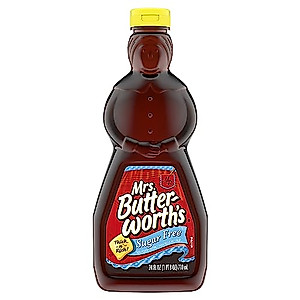 Mrs. Butterworth's Thick and Rich Sugar Free Pancake Syrup, Sugar Free Maple Flavored Syrup for Pancakes, Waffles and Breakfast Food, 24 Fl Oz Bottle