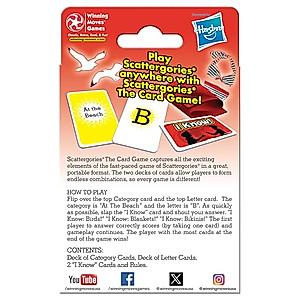 Scattergories The Card Game, Fast-Paced Play At Once Card Game of Categories, for 2 or More Players, Ages 8+