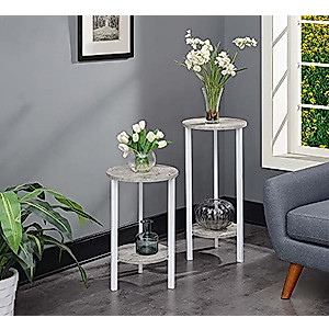 Convenience Concepts Graystone 31 inch 2 Tier Plant Stand, Faux Birch/White