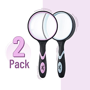 Mr. Pen- Magnifying Glass, 2 Pack, 10X Magnifier, 75mm Glass Lens, Magnifying Glass for Kids and Adults, Handheld Magnifying Glass, Magnifier for Reading, Magnifying Glasses for Close Work