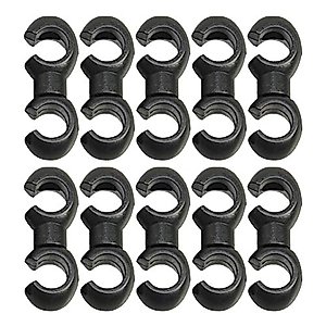 Saipe 10 Pcs Bike Cable Clasps Bicycle Rotatable S-Hook Clips for Brake Cable MTB Bike Road Bicycle