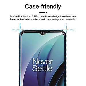 Coolpow 【3+3 PACK】 Designed for Oneplus Nord N20 SE Screen Protector plus One Nord N20 SE Screen Protector Tempered Glass Film, 9H Hardness, Ultra HD, Scratch Resistant, Easy Install, Case Friendly