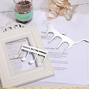 2Pcs Music Book Clip, Metal Music Book Clip Page Holder Music Stand Clips Sheet Music Clips for Piano Keyboard Stands Books (Silver)