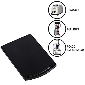 1 PCS Coffee Maker Trays, Kitchen Caddy Sliding Coffee Tray Mat, 12'' Under Cabinet Appliance Coffee Maker Toaster Countertop Storage Moving Slider with Smooth Rolling Wheels
