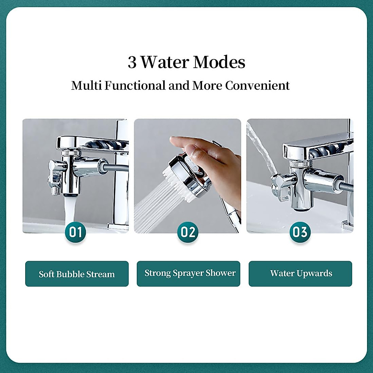 Kitchen Sink Sprayer,Sink Faucet Sprayer with Hose and Holder, Faucet Spray Head Replacement Wash Hair Attachment Pet Rinser for Shower with Stop Key(55/64'' Female Thread,Adapter Included)