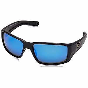 Costa Del Mar Man Sunglasses Matte Black Frame - Blue Mirror Lenses, 60MM