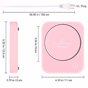 Smart Mug Warmer, ANBANGLIN Coffee Mug Warmer for Desk with Auto Shut Off, Coffee Cup Warmer for Coffee Milk Tea, Candle Warmer (Pink-NO Mug)
