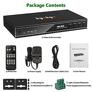 Video Wall Controller 2x2 4K - 4 TV Screens Into 1 Walls Display Screen Processor - Multi Tvs Matrix HDMI 4K60HZ