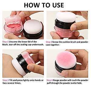 Boobeen Loose Powder Blush Air Cushion Blush, Natural Blusher for Cheeks, Highly Pigmented Blush Makeup Easy to Blend Makeup Blushin, All Day Wear