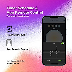 Smart Light Bulbs, White Light 2700k-6500k 600LM - 6W LED Candelabra Bulb E12 Base - 60W Equivalent - WiFi Light Bulb - B11 RGB Color Changing Bulb, Compatible with Alexa Google Assistant, 3 Pack