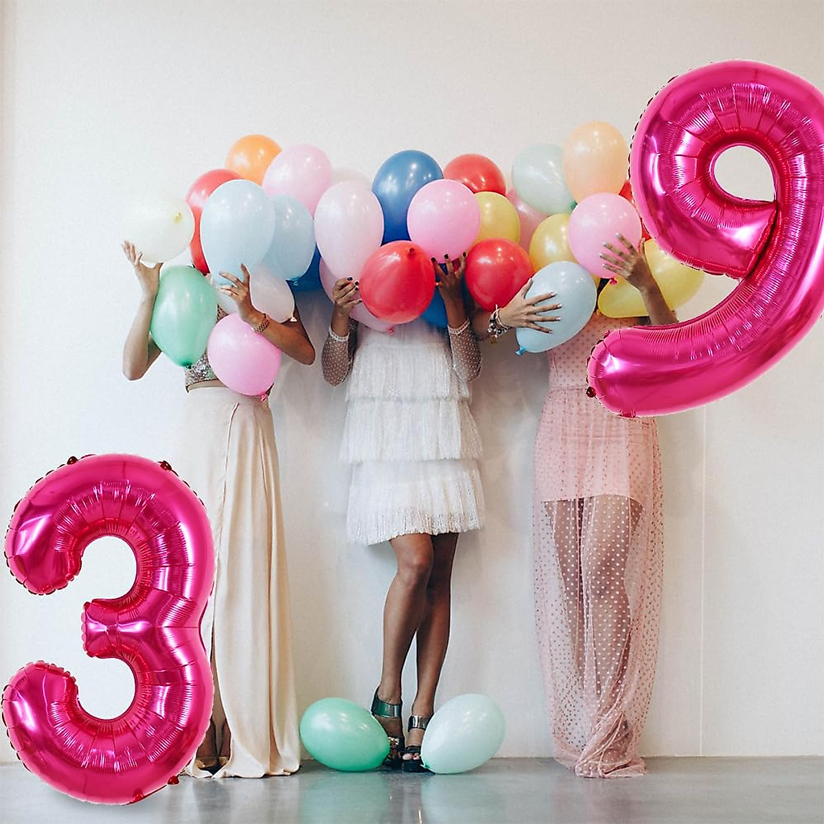 TONIFUL 40 Inch Hot Pink Large Numbers Balloon 0-9 Birthday Party Decorations,Foil Mylar Big Number 9 Balloon Digital 9 for Birthday Party,Wedding, Bridal Shower,Engagement,Graduations,Anniversary