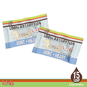 Licks Pill-Free Small Breed Dog Joint and Heart - Glucosamine & Omega 3 Fish Oil Supplement for Dogs - Inflammation Supplements for Joint Support - Gel Packets - 10 Use