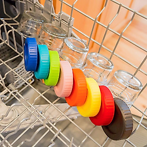 Youngever Glass Baby Food Storage, 6 Ounce Baby Food Glass Containers with Airtight Lids, Glass Jars with Lids (8 Rainbow Colors)