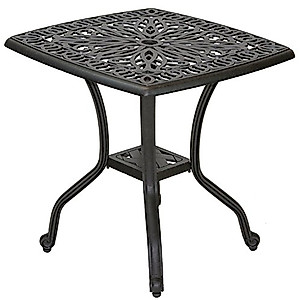 Elizabeth Outdoor Patio 3pc Chaise Lounges Set Dark Bronze Cast Aluminum (Walnut)